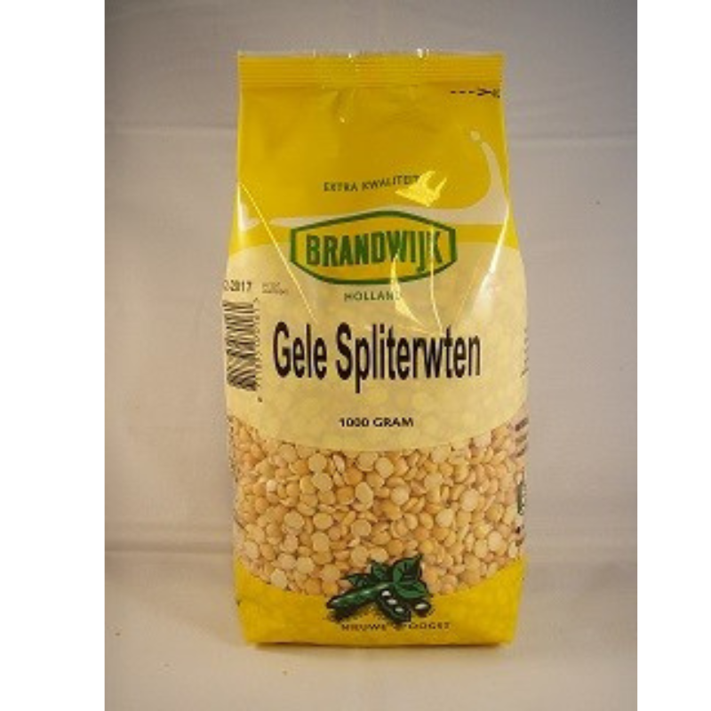 Spliterwten geel zak 1000gr. Brandwijk - Tante Heidi Peulvruchten & Bonen